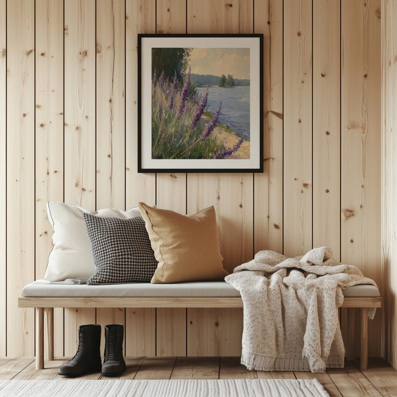 Cottagecore Lavender Lane Printable - Rustic Pastoral Landscape ...