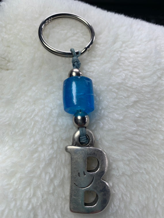 vintage initial b keychain - Gem