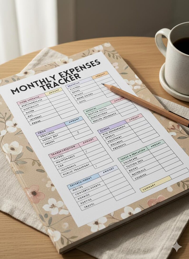 Editable Monthly Expenses Template - Etsy