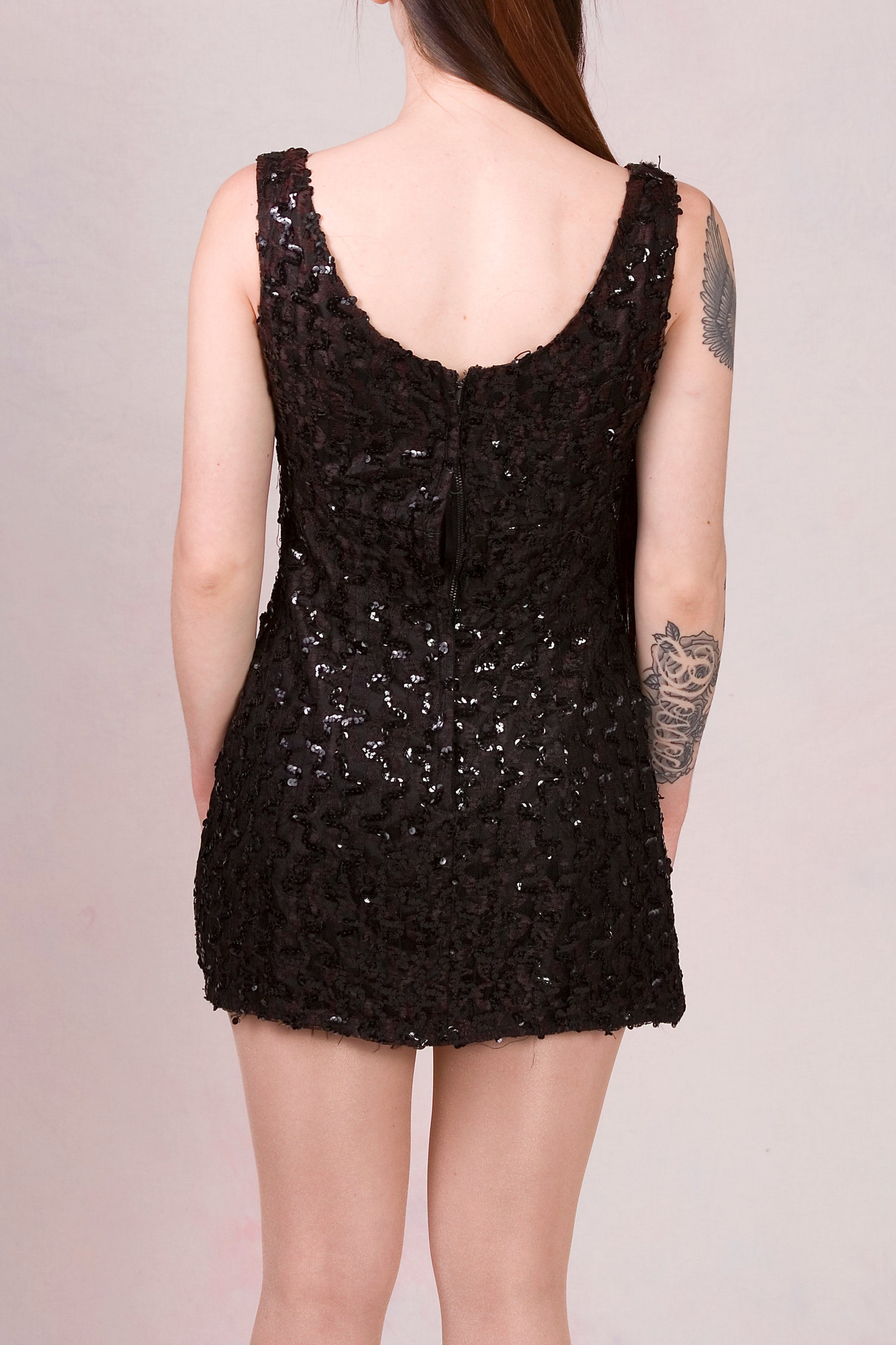 Vintage 1960's Black Sequin Mod Tank Mini Dress Size Small - Etsy