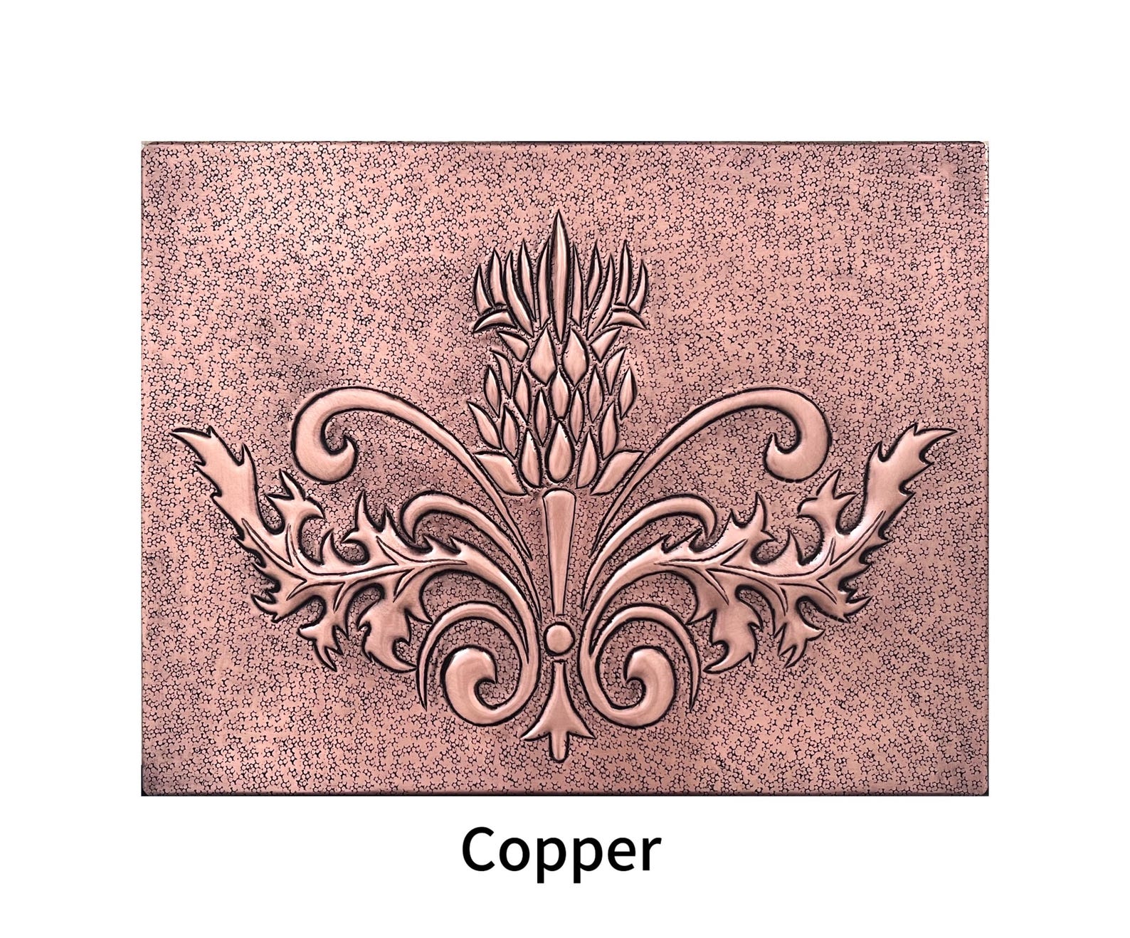 Hand-hammered Scottish Thistle Wall Mural Tile, Floral Backsplash Tiles ...