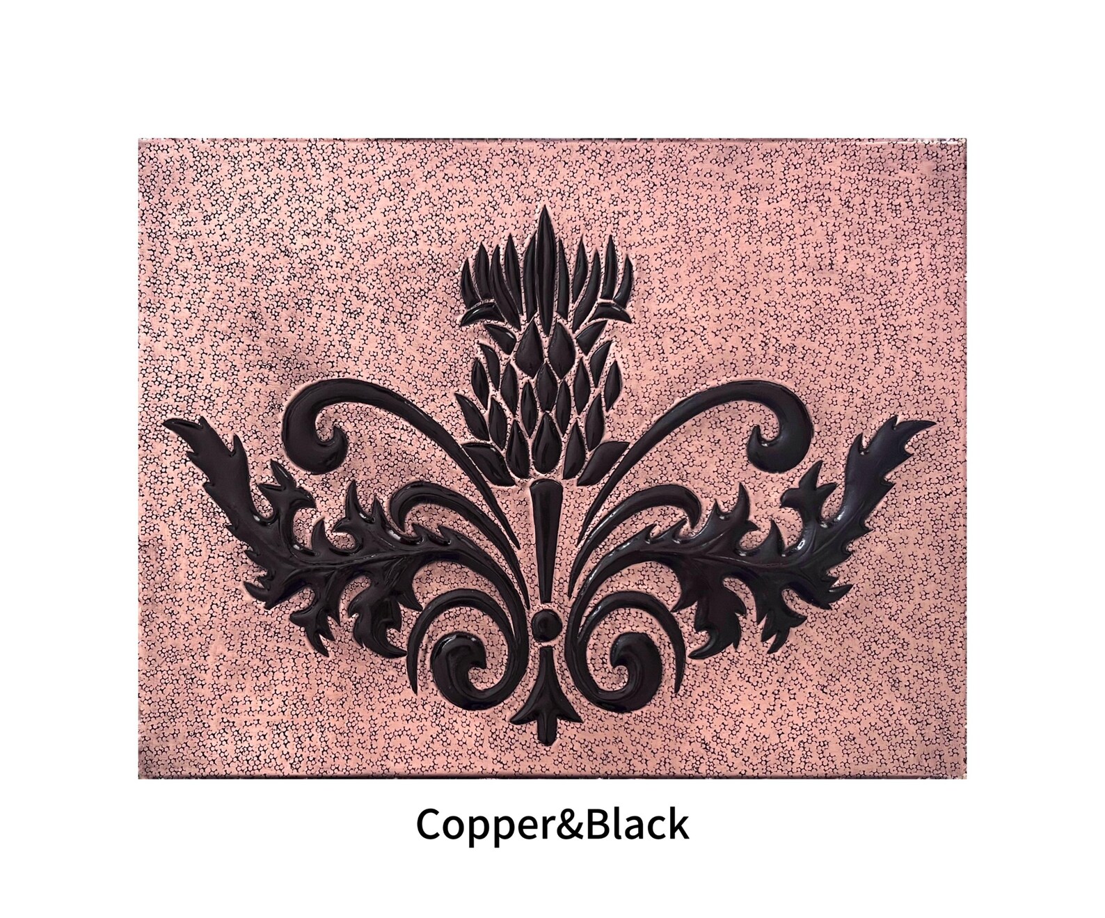 Hand-hammered Scottish Thistle Wall Mural Tile, Floral Backsplash Tiles ...