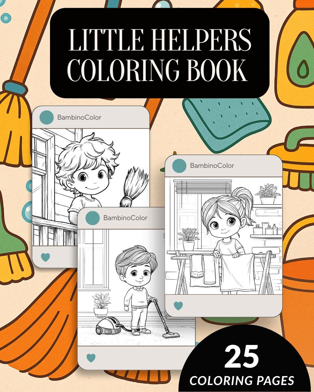 Little Helpers at Home Coloring Book for Kids | Cleaning & Chores Fun ...