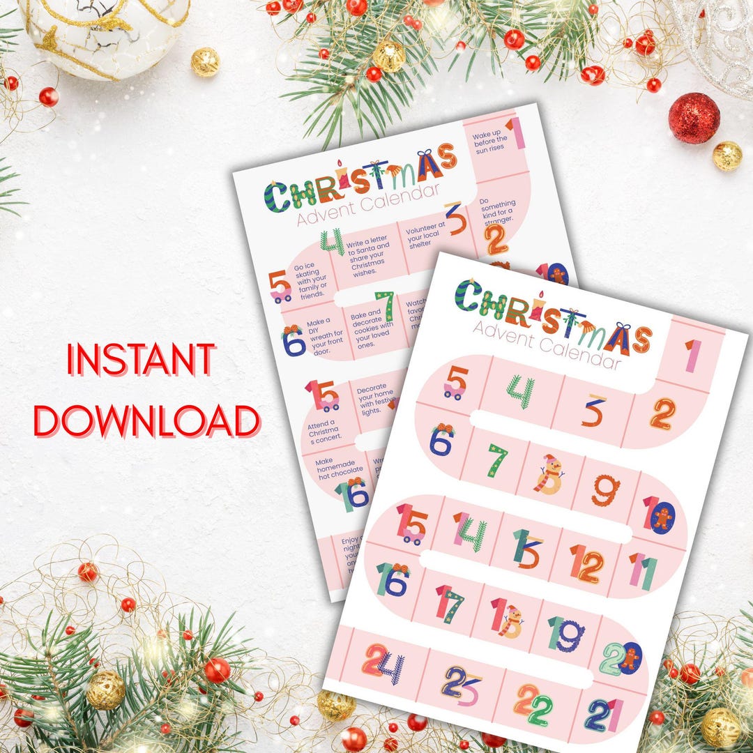 Mindful Advent Calendar | Printable Holiday Countdown With Prompts ...