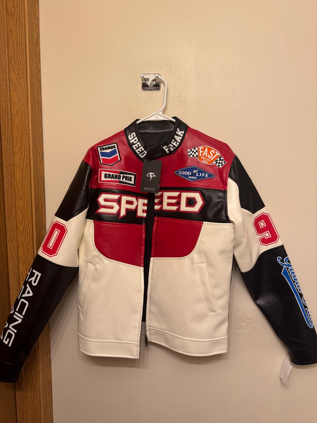 SPEED FREAK Racing Jacket – Retro Moto Style in Red White & Black - Etsy