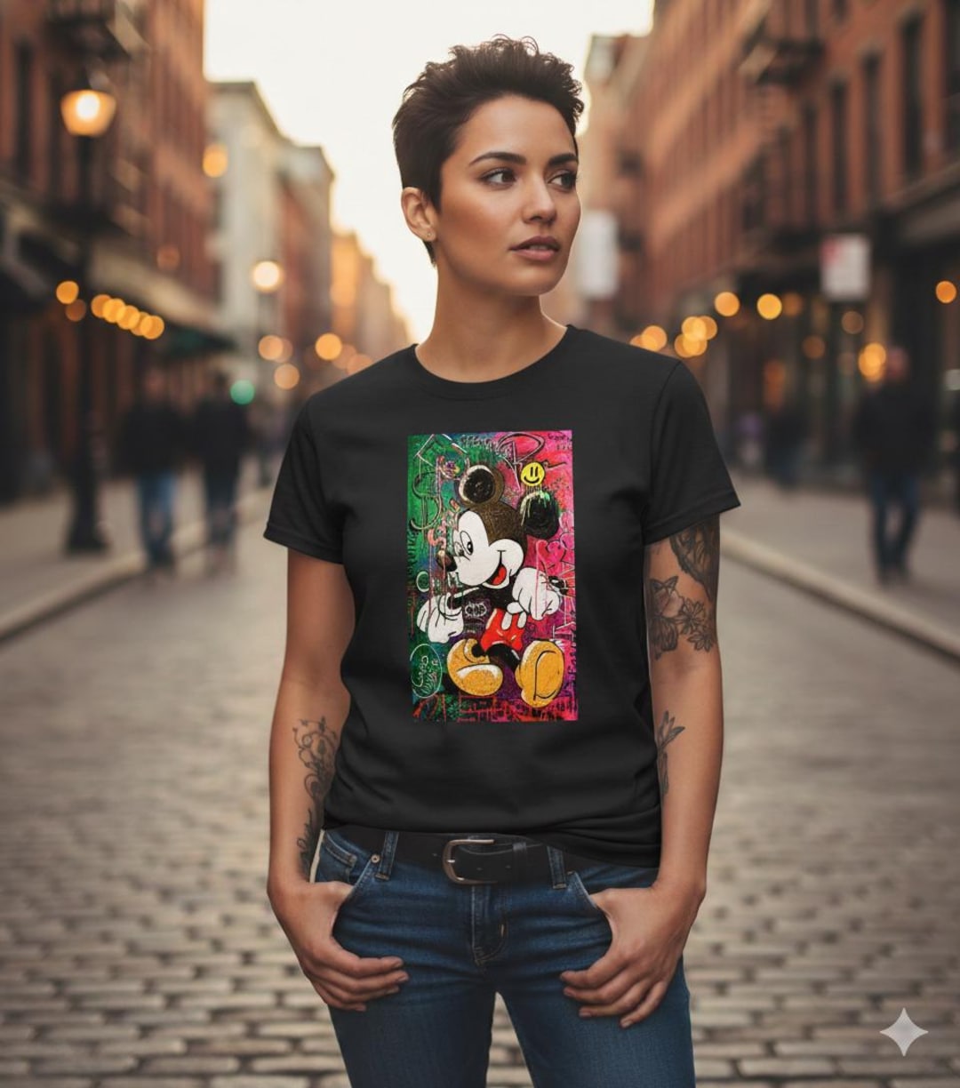 Mickey Mouse Chill Shirt – Graffiti Cartoon Graphic Tee, Street Art ...