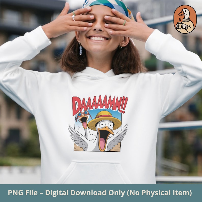 Funny Goose "daaaaaamn!!" Meme, Anime Reaction Art (PNG Digital ...