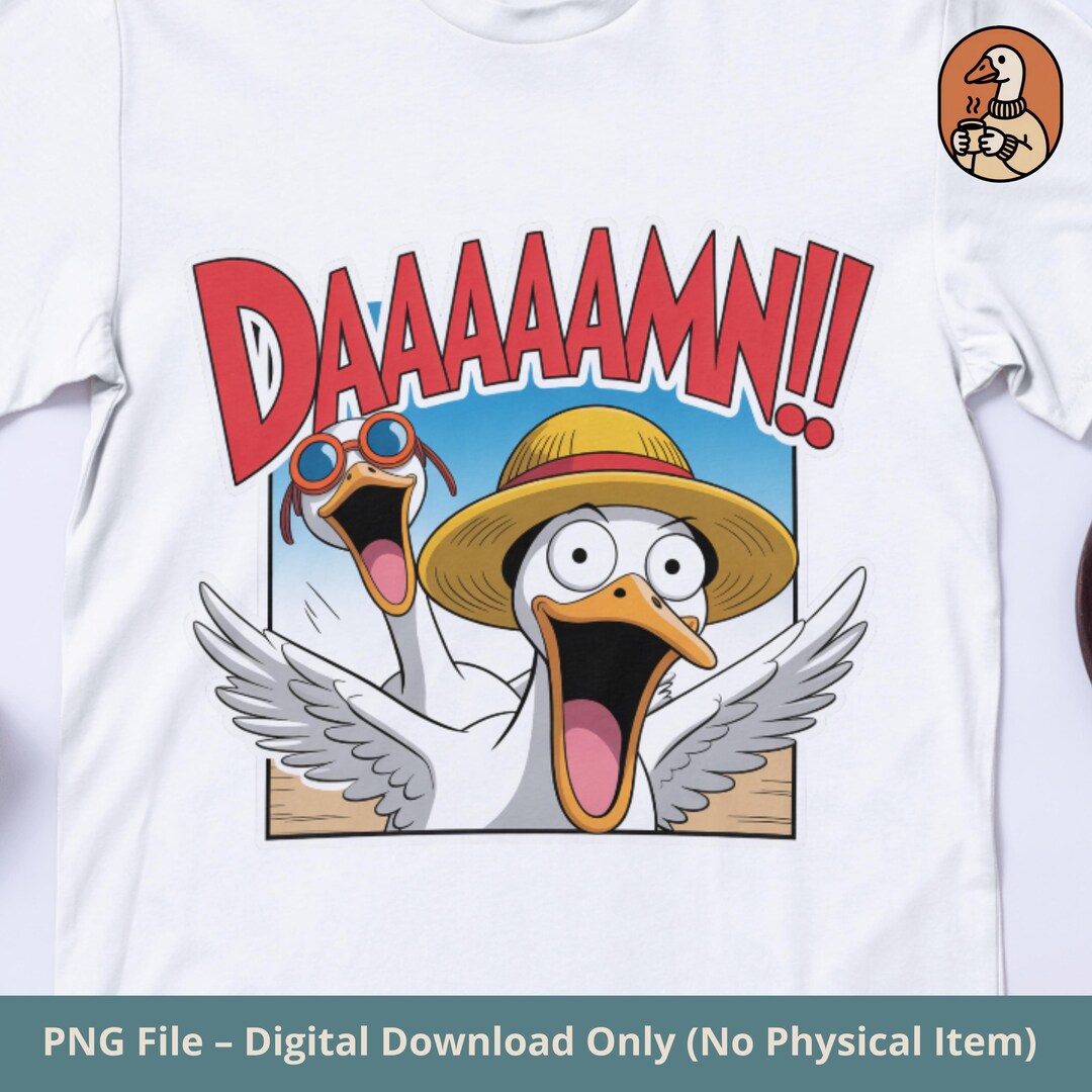 Funny Goose "daaaaaamn!!" Meme, Anime Reaction Art (PNG Digital ...