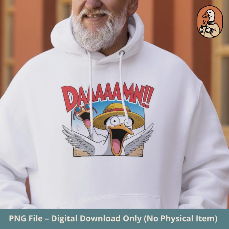 Funny Goose "daaaaaamn!!" Meme, Anime Reaction Art (PNG Digital ...