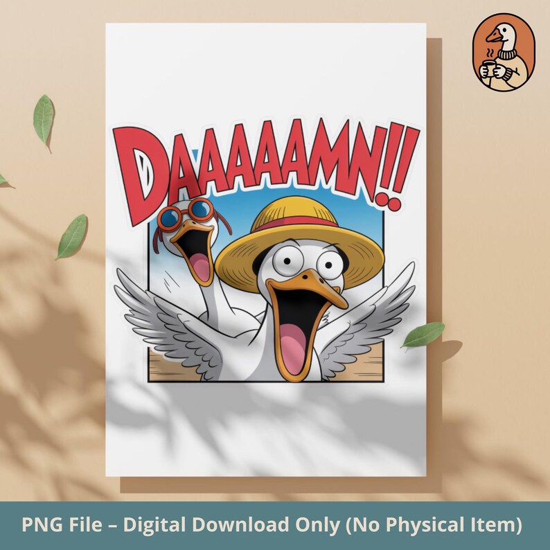 Funny Goose "daaaaaamn!!" Meme, Anime Reaction Art (PNG Digital ...