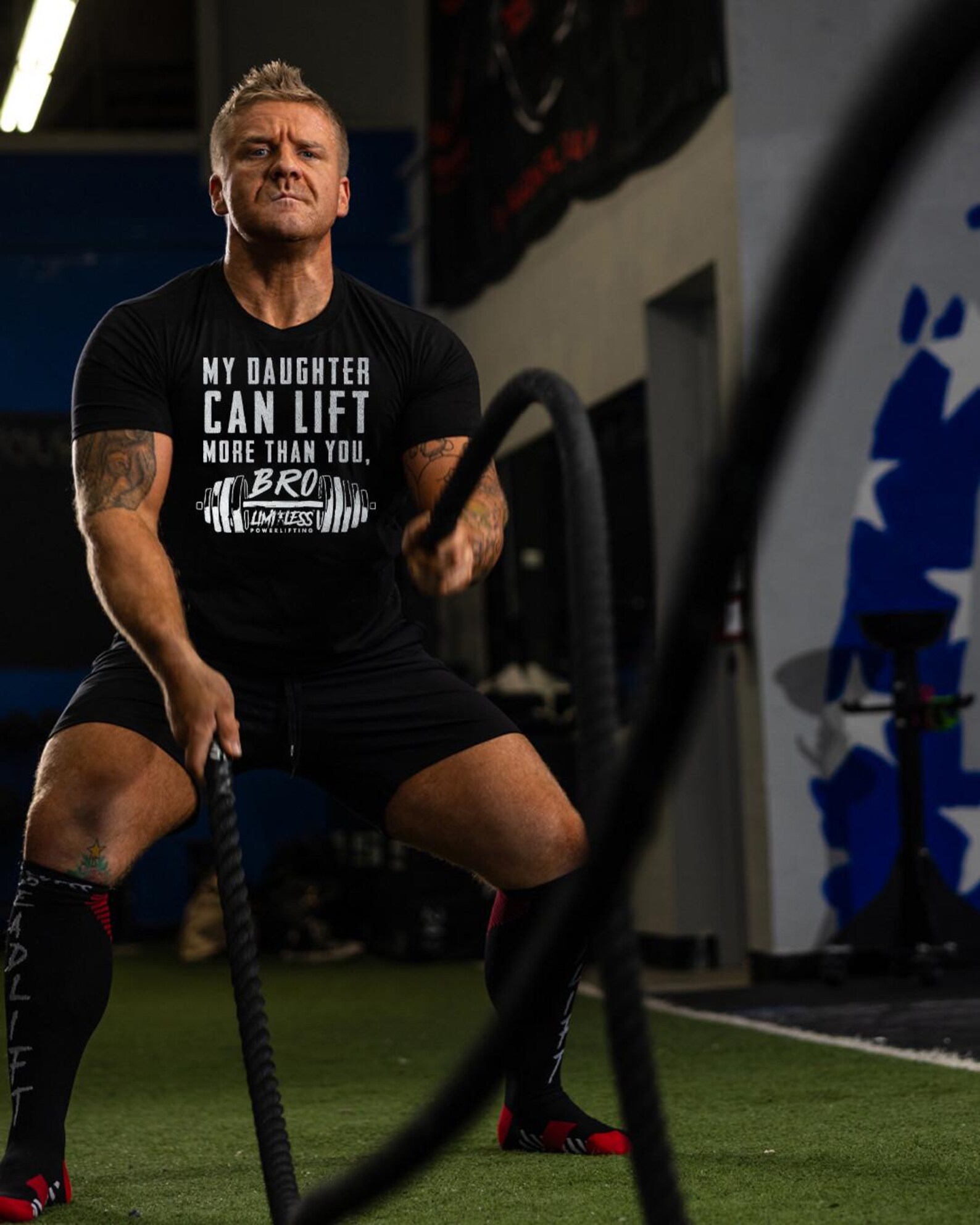 Powerlifting Dad Tee | Strong Daughter Barbell Graphic Shirt | Funny ...