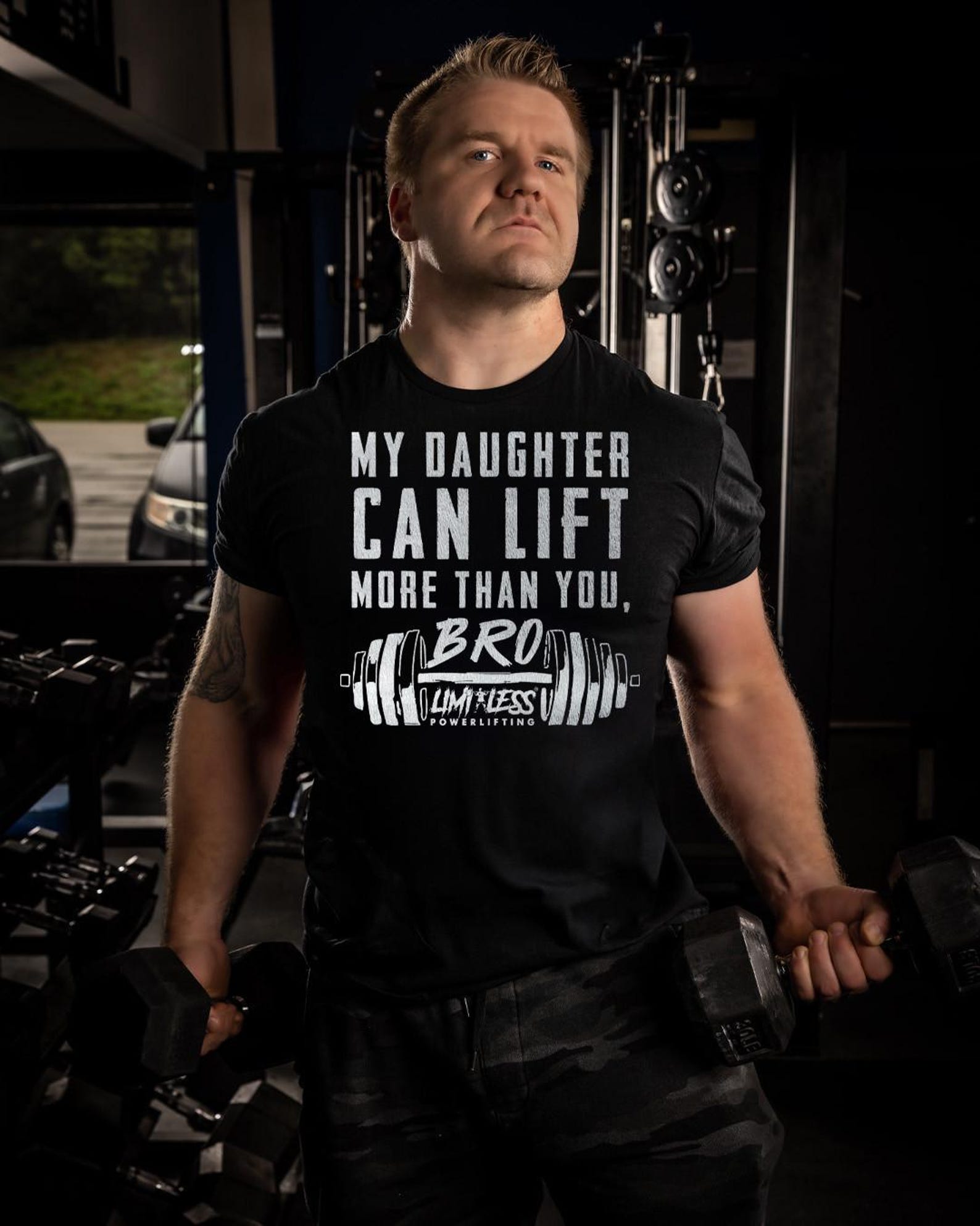 Powerlifting Dad Tee | Strong Daughter Barbell Graphic Shirt | Funny ...