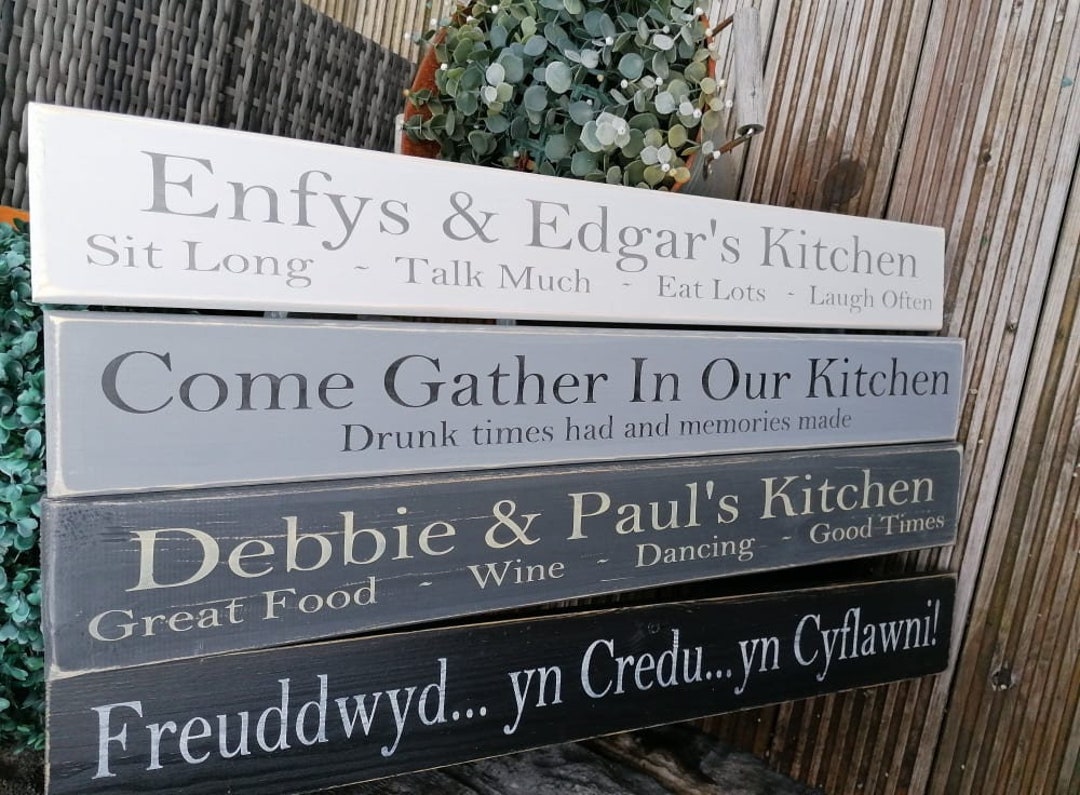 Large Kitchen Sign Personalised for Dancing Gathering Fun Meals ...
