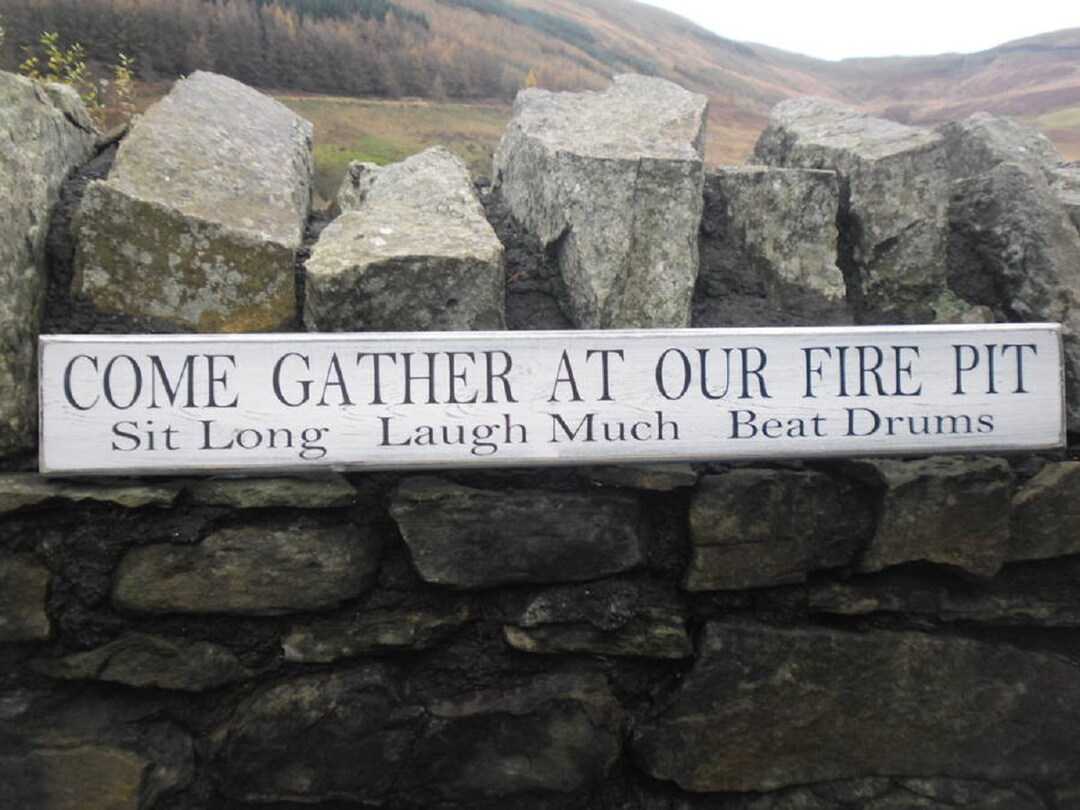 Fire Pit Sign Personalised Rustic Vintage Shabby Chic Extra Large - Etsy UK