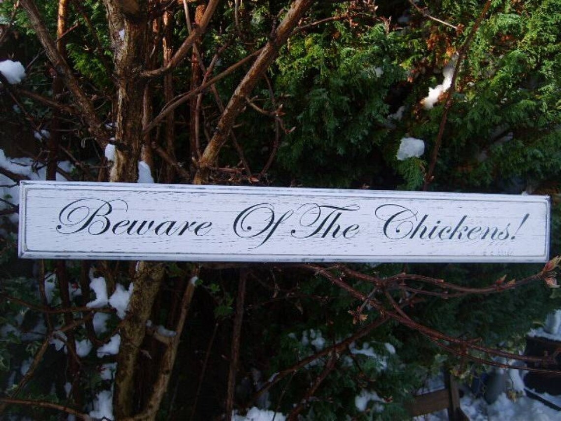 Large Chickens Sign Handmade Beware of the Chickens - Etsy