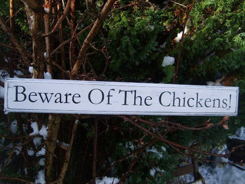 Large Chickens Sign Handmade Beware of the Chickens - Etsy