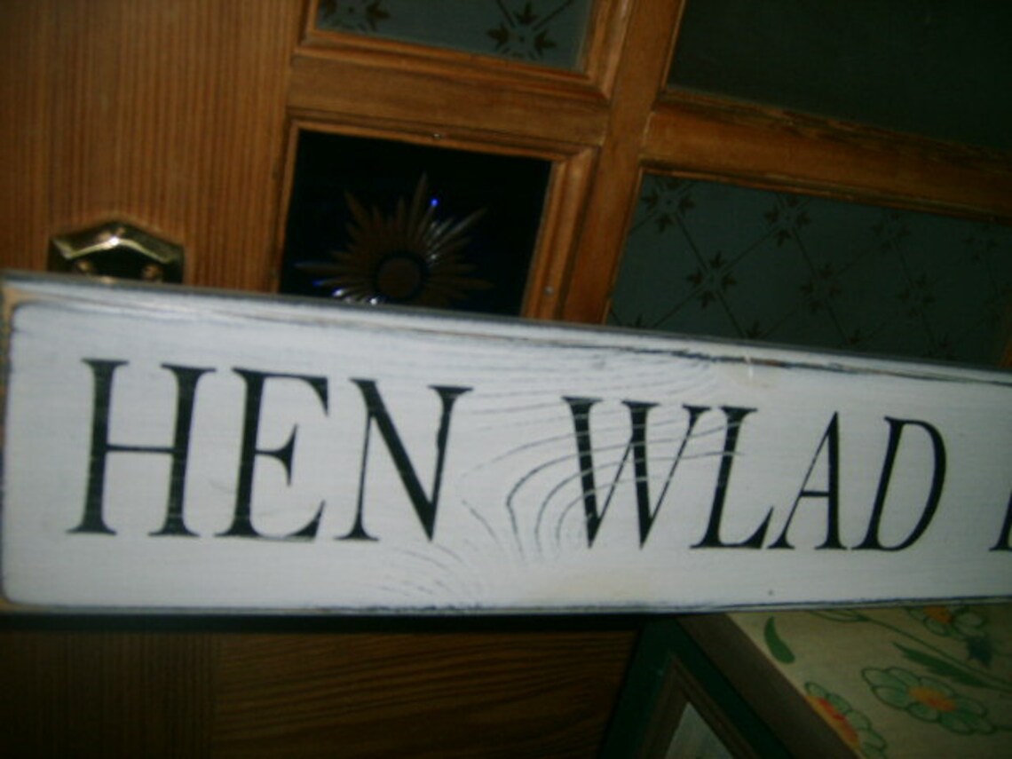 Welsh Sign Hen Wlad Fy Nhadau Rustic Vintage Shabby Chic Sign - Etsy UK