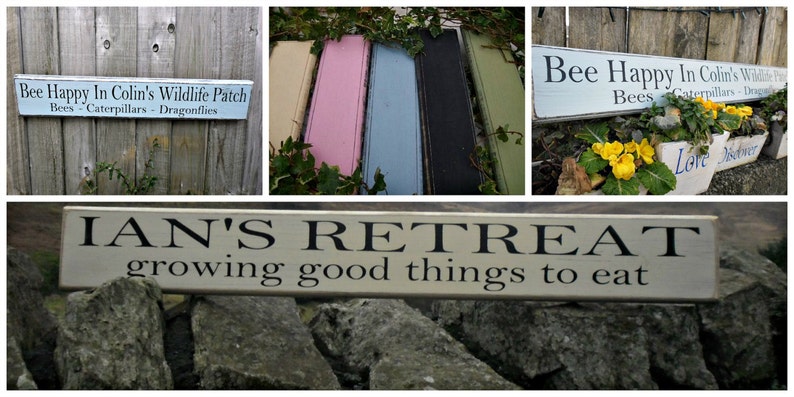 Allotment Sign Garden Sign Personalised Gift Vintage Shabby - Etsy UK