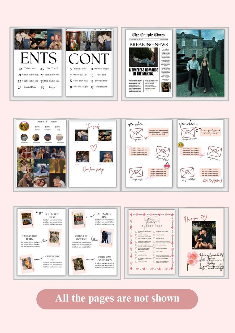 Couple Love Story Magazine Template | DIY Anniversary Gift (canva ...
