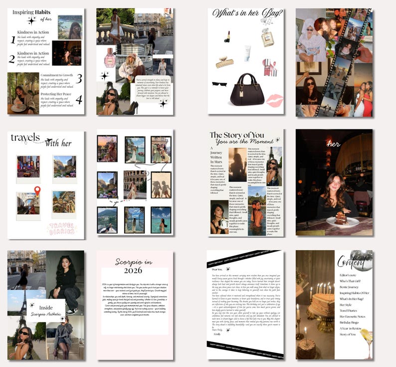 Personalized Birthday Magazine Printable Gift for Her (DIY, Keepsake ...
