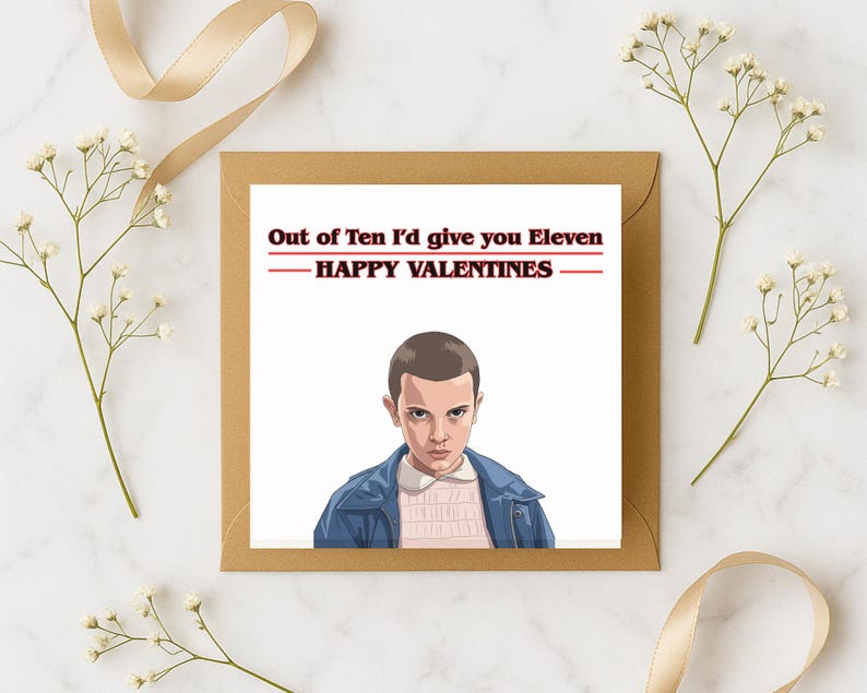Stranger Things Eleven Jane Hopper Valentines Card 6 X 6 - Etsy
