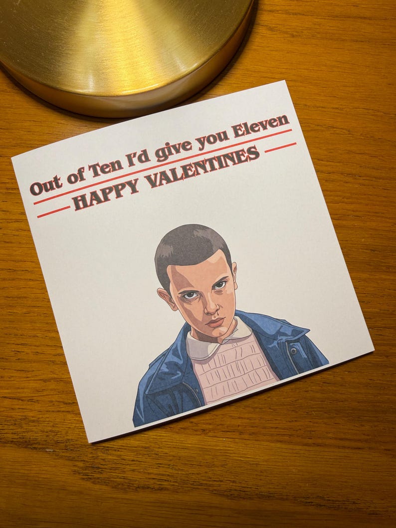 Stranger Things Eleven Jane Hopper Valentines Card 6 X 6 - Etsy