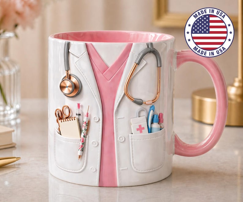 Doctor Nurse Scrub Mug, Medical Stethoscope Coffee Cup, Healthcare ...