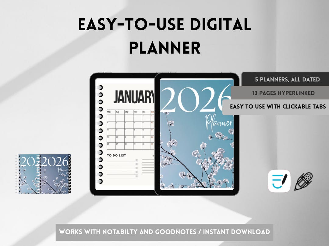 Digital Minimalist Planner 2026 Goodnotes Productivity Monthly ...
