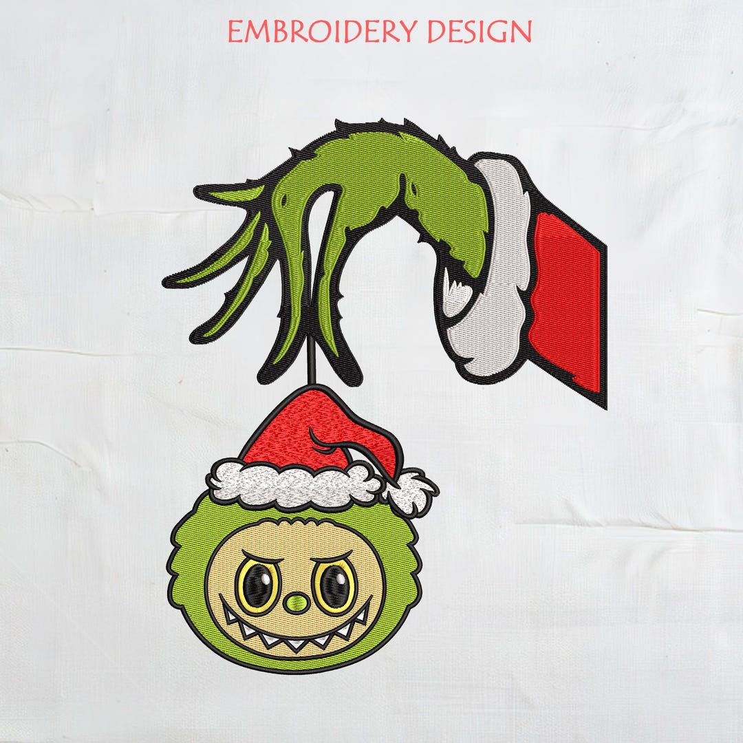 Grinch Hand Holding Ornament Embroidery Design, Christmas Machine ...