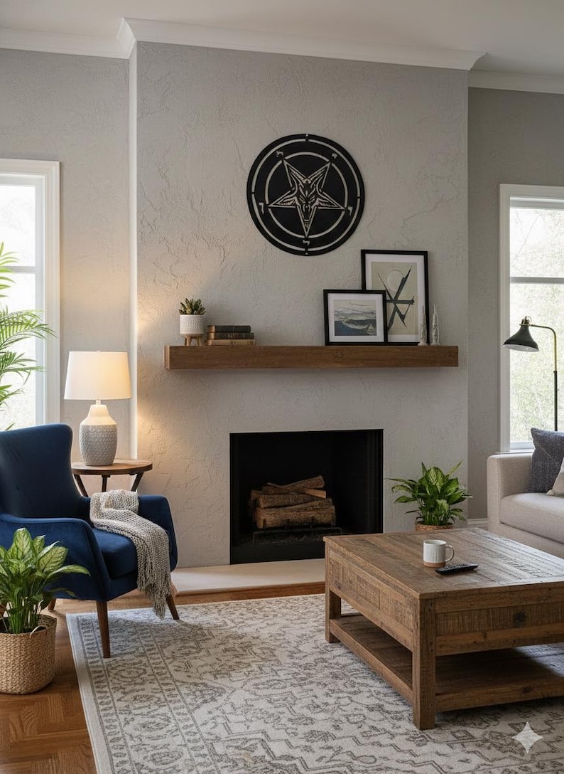 Baphomet Metal Wall Art, Sabbatic Goat Occult Decor, Sigil of Baphomet ...