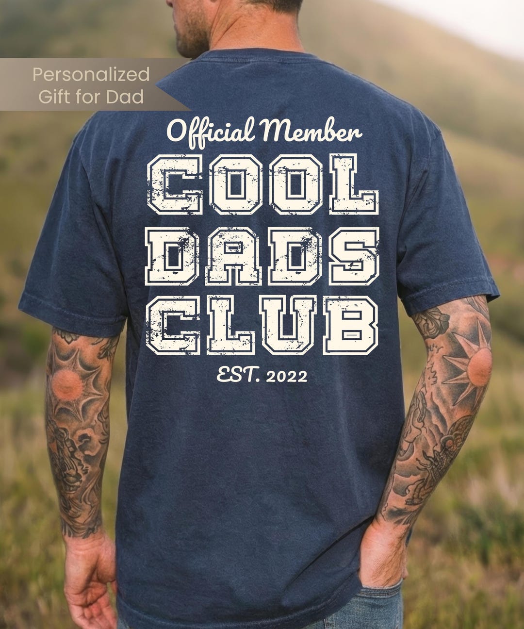 Custom Dad Shirt, Personalized Established Year Tee, Cool Dad Aesthetic ...