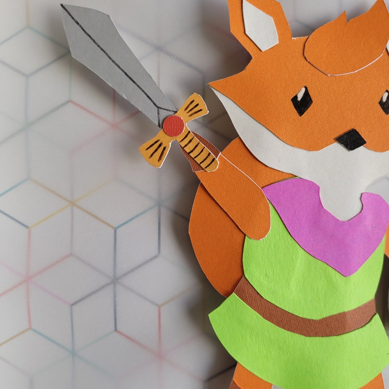 TUNIC Fox Papercraft Shadow Box Handmade Made-to-order Paper Art - Etsy