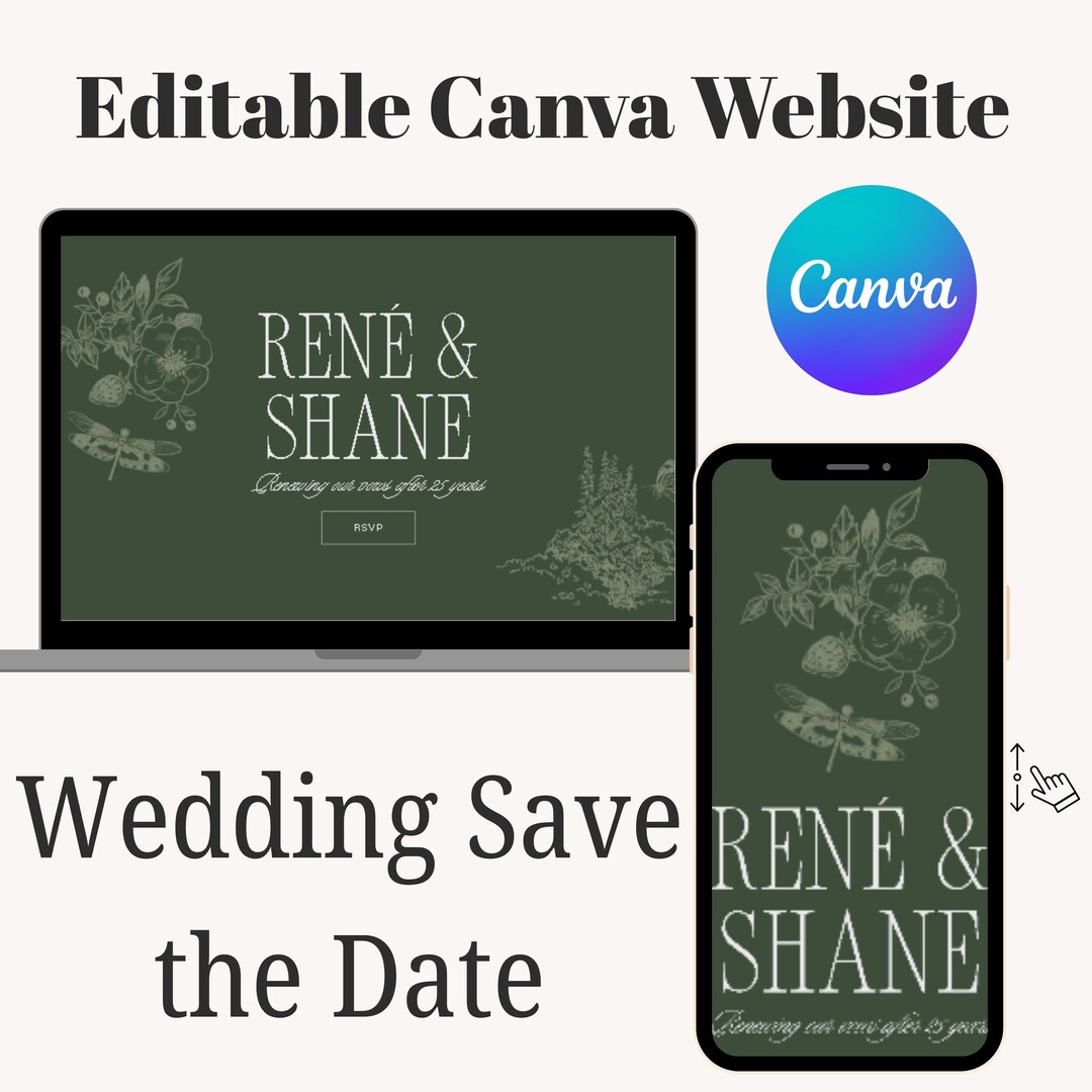 Customizable Wedding Save the Date Website Template - 6 Sections ...