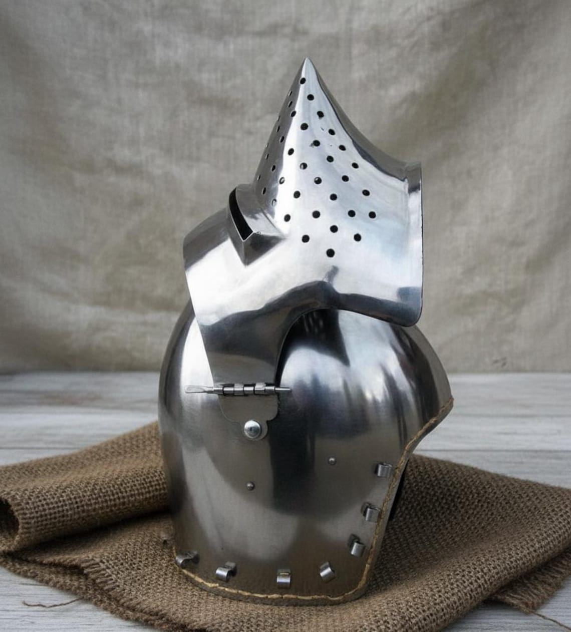 Hounskull Bascinet Helmet | Medieval Metal Armor With Visor | Knight ...