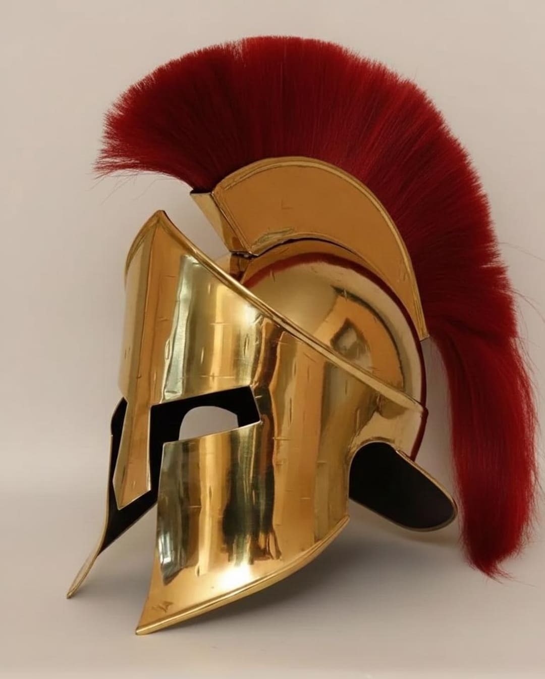 Spartan Helmet With Red Plum Greek Corinthian Warrior Armor Cosplay ...