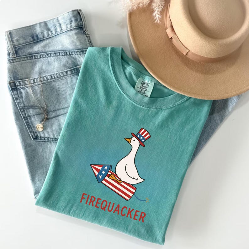 Comfort Colors Firequacker Goose July 4th T-shirt, Patriotic USA Tee ...