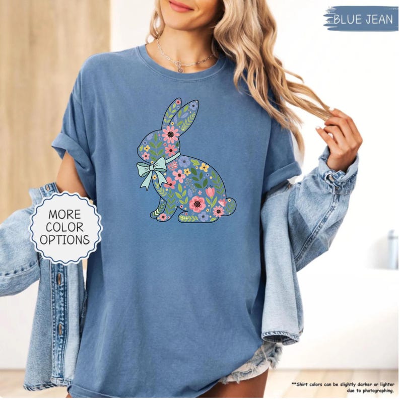 Comfort Colors Easter Bunny Shirt, Pastel Spring Graphic Tee - Etsy UK