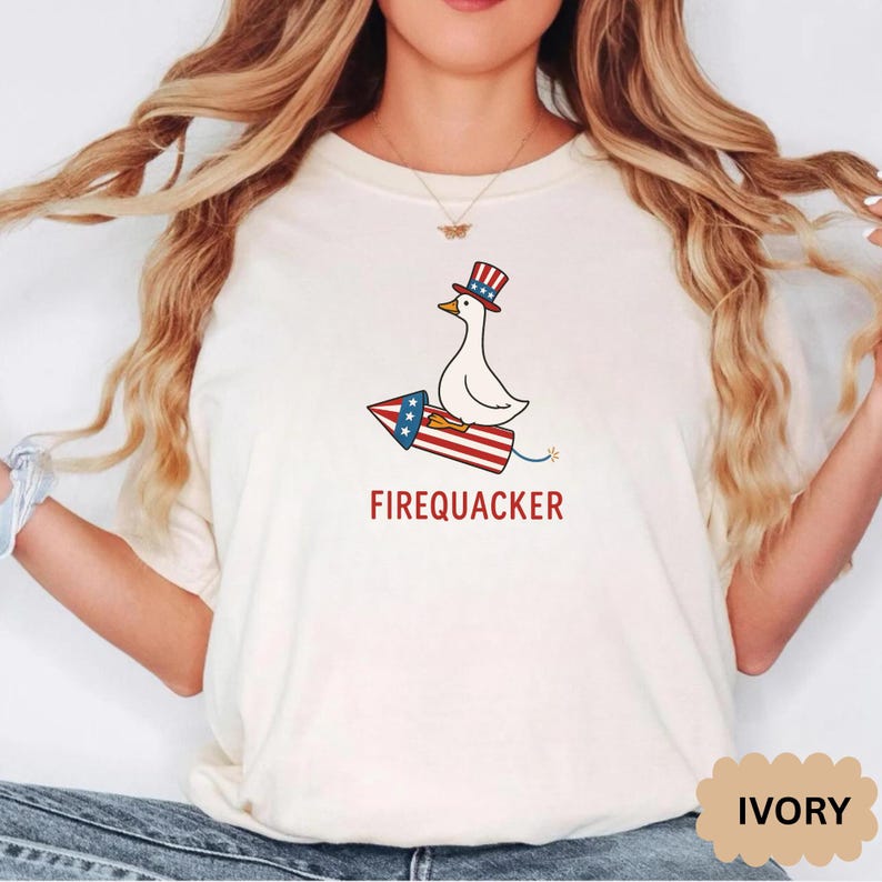Comfort Colors Firequacker Goose July 4th T-shirt, Patriotic USA Tee ...