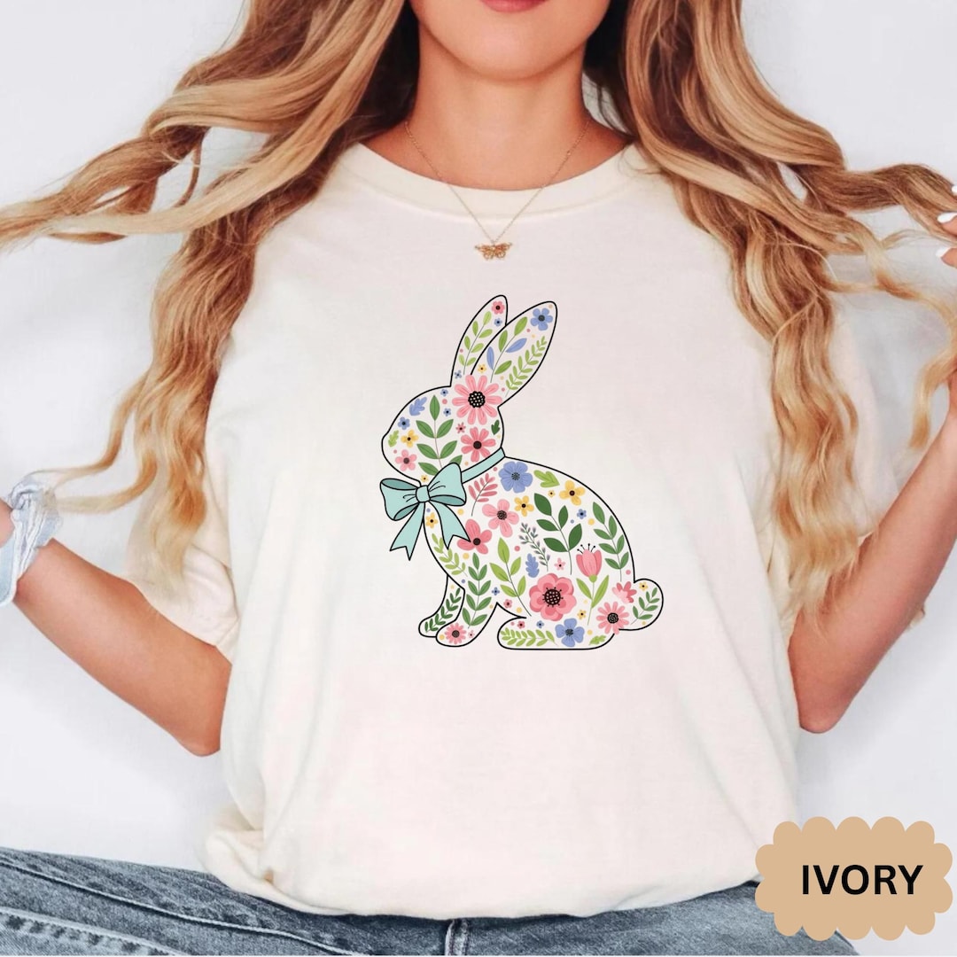 Comfort Colors Easter Bunny Shirt, Pastel Spring Graphic Tee - Etsy UK