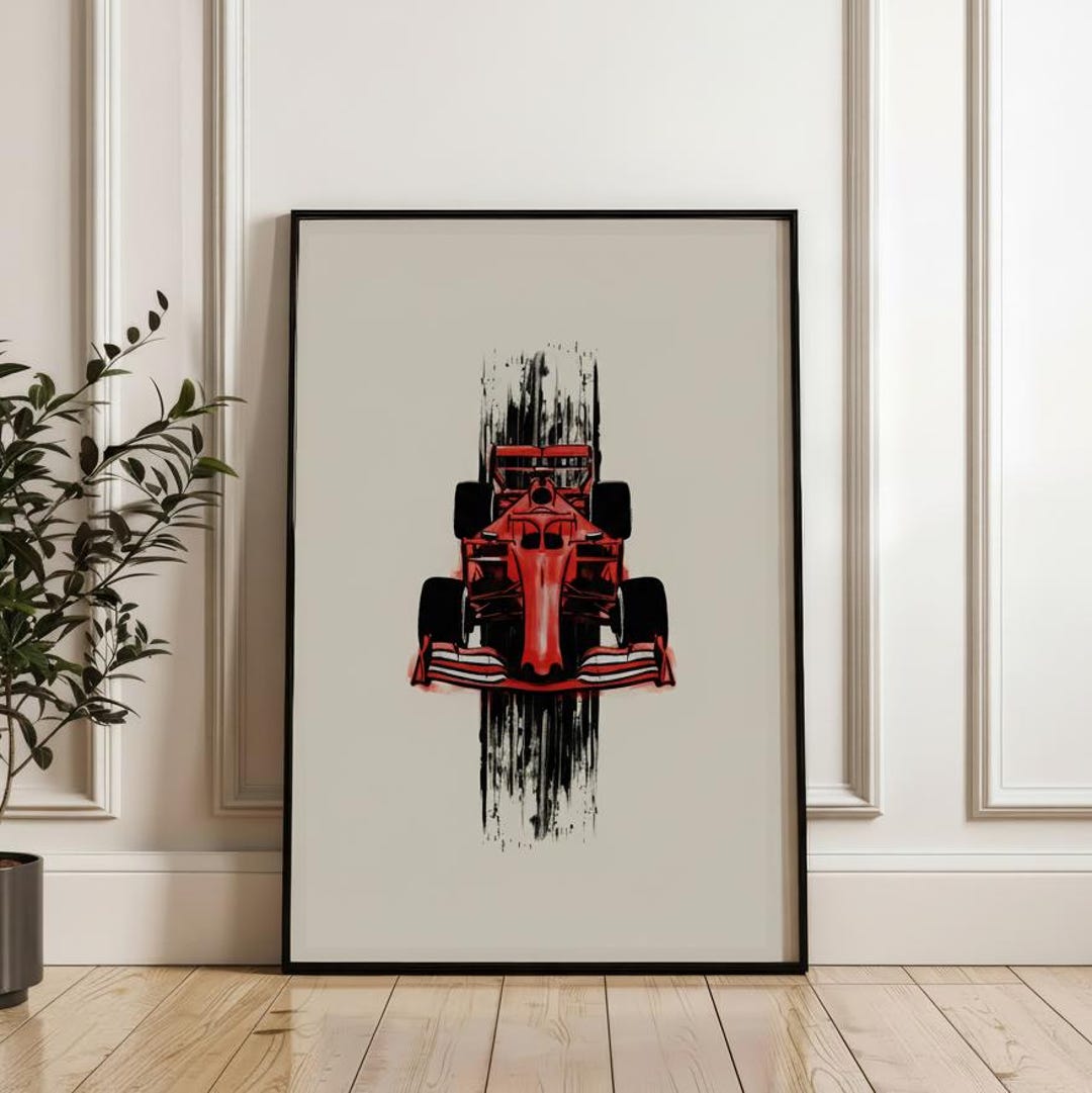 Red Formula 1 Car Print | Minimalist Motorsport Art (digital Download ...