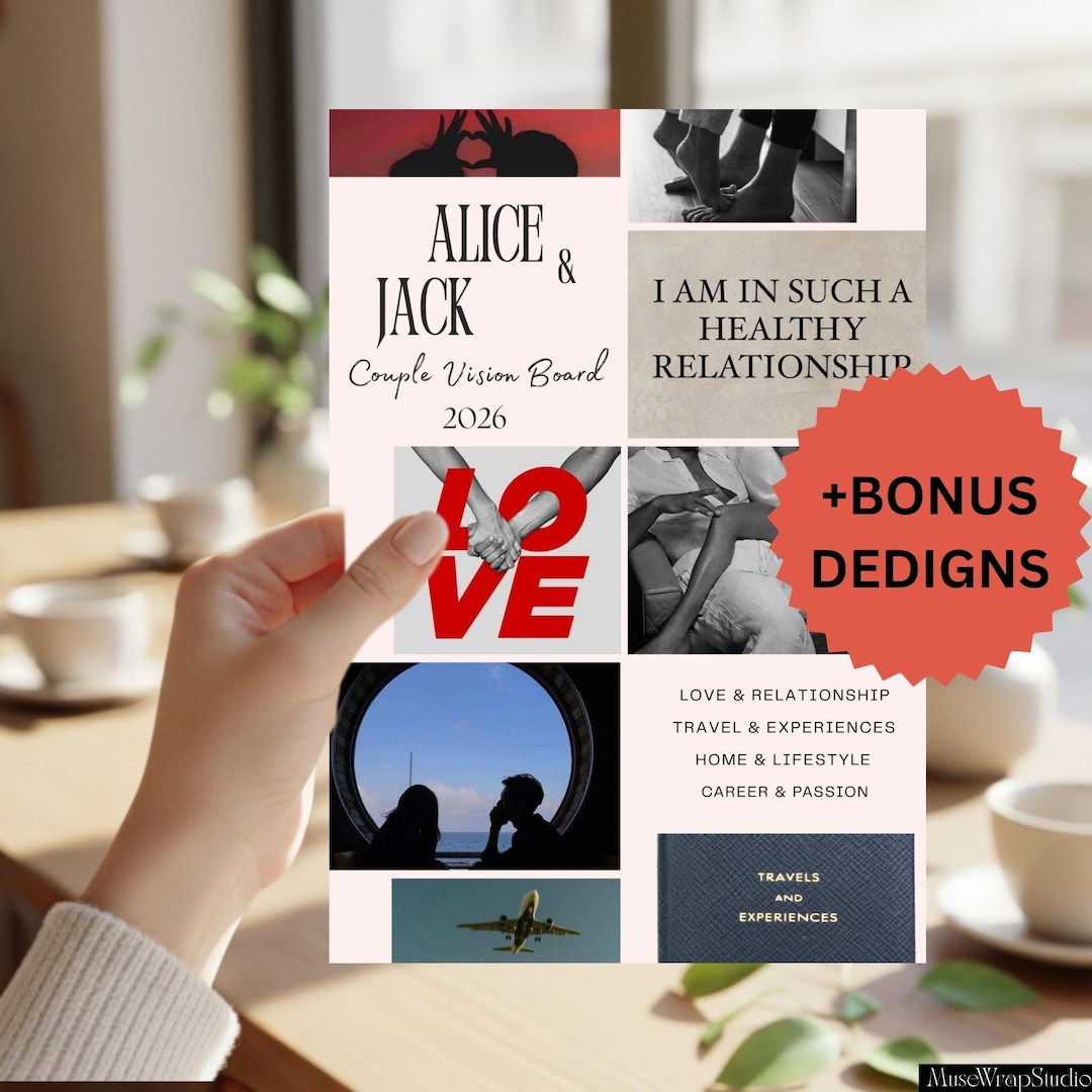 2026 Couples Vision Board Printable | New Year Relationship Goals ...