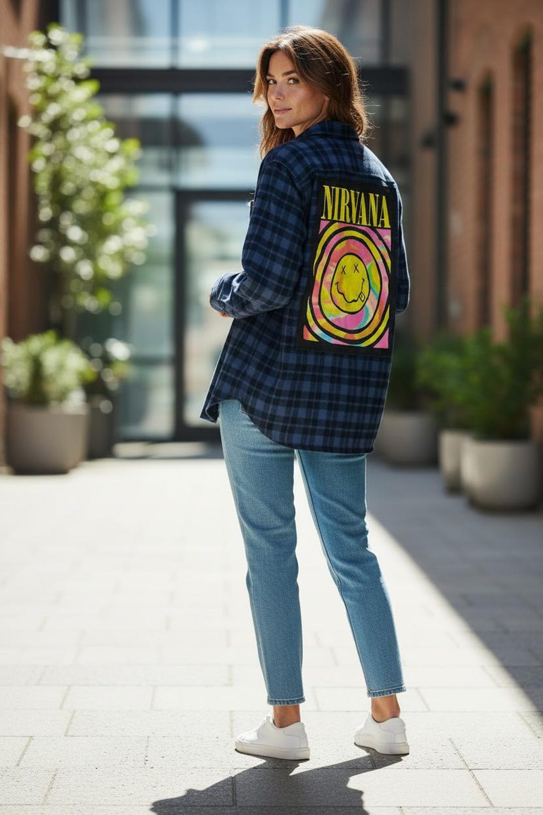 Nirvana Smiley Face Graphic Tee and Flannel. Unisex XL - Etsy