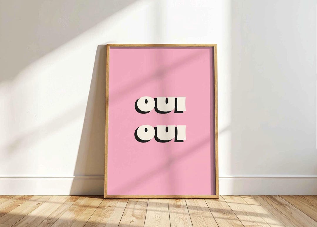 Yes Yes Poster in French – Minimalist Typographic Poster in French ...