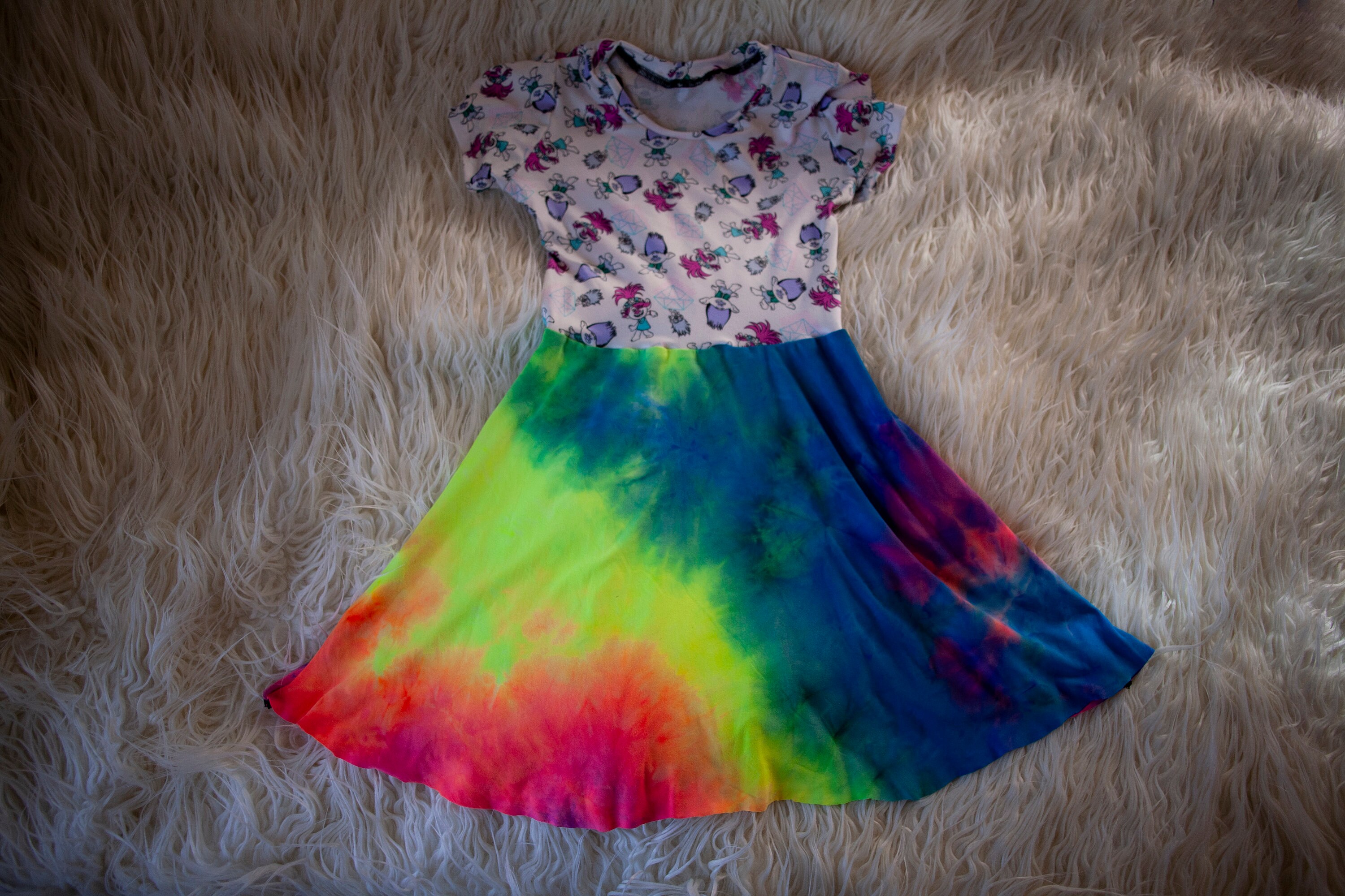 Trolls Tiny Diamond Tye Dye Dress MADE TO ORDER - Etsy