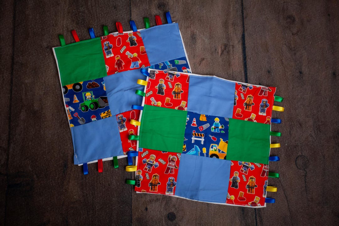 Baby Teething LOVEY Security Blanket Lego Guy *ready to Ship* - Etsy