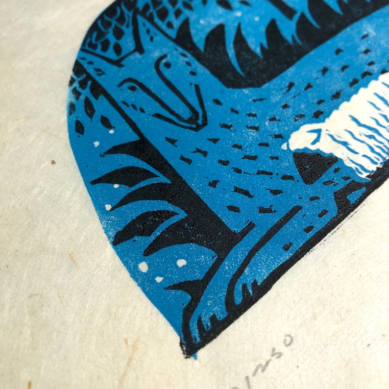 PEACEABLE II - Color Linocut Relief Print - Etsy