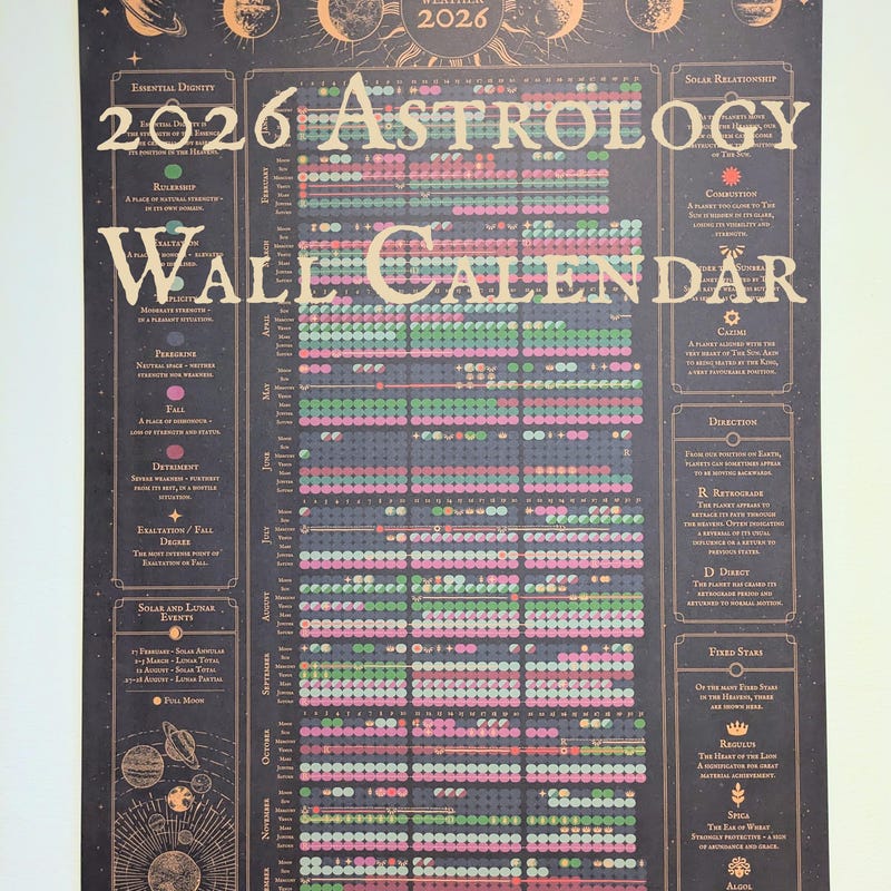 Astrology 2026 Wall Calendar - Etsy UK