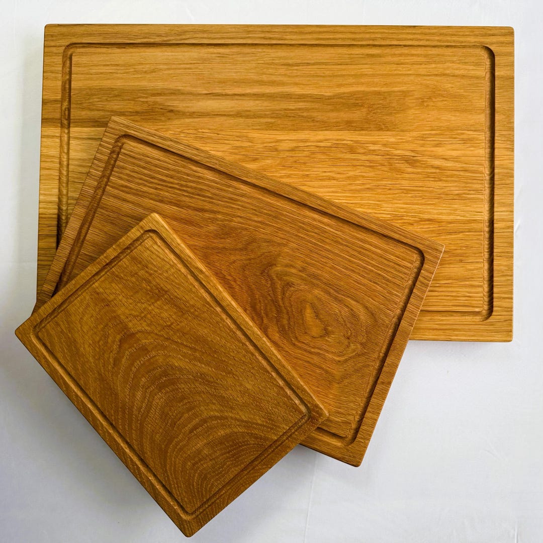 Large, Medium and Small Oak Wood Chopping Board Set - Etsy