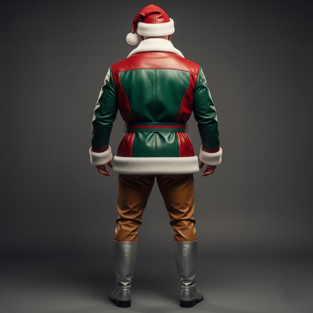 Handmade Men's Leather Santa Suit | Green and Red Christmas Costume - Etsy