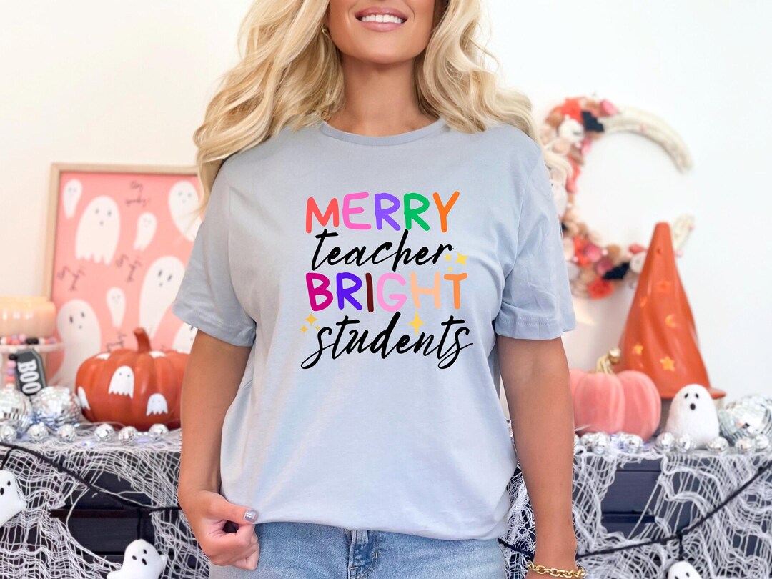 Merry Teacher Bright Students Svg Png, Christmas Teacher, School Cut ...